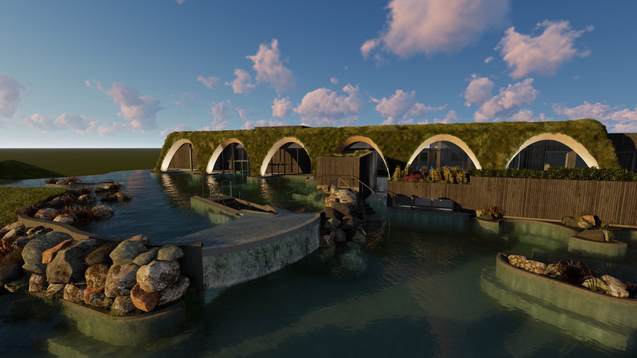 Construction underway at Árböðin